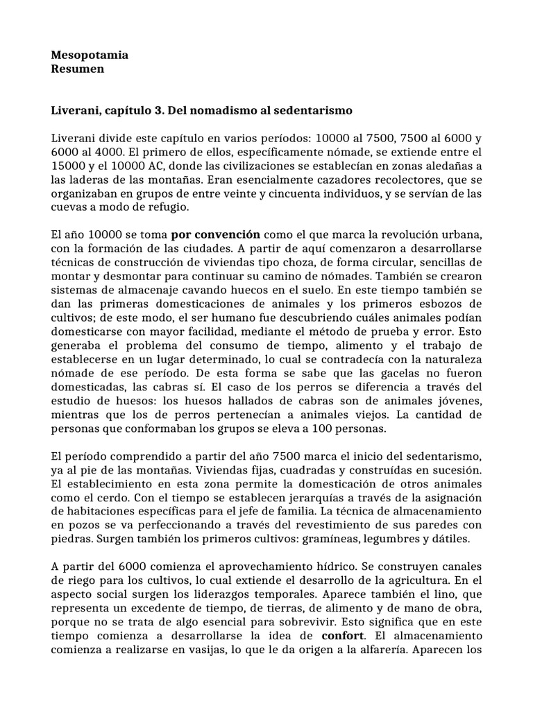 Mesopotamia Resumen Pdf