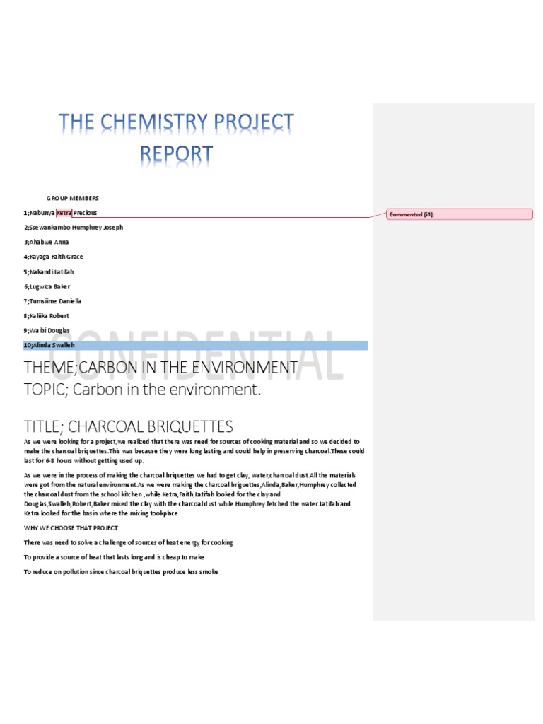 Chemistry Report | PDF