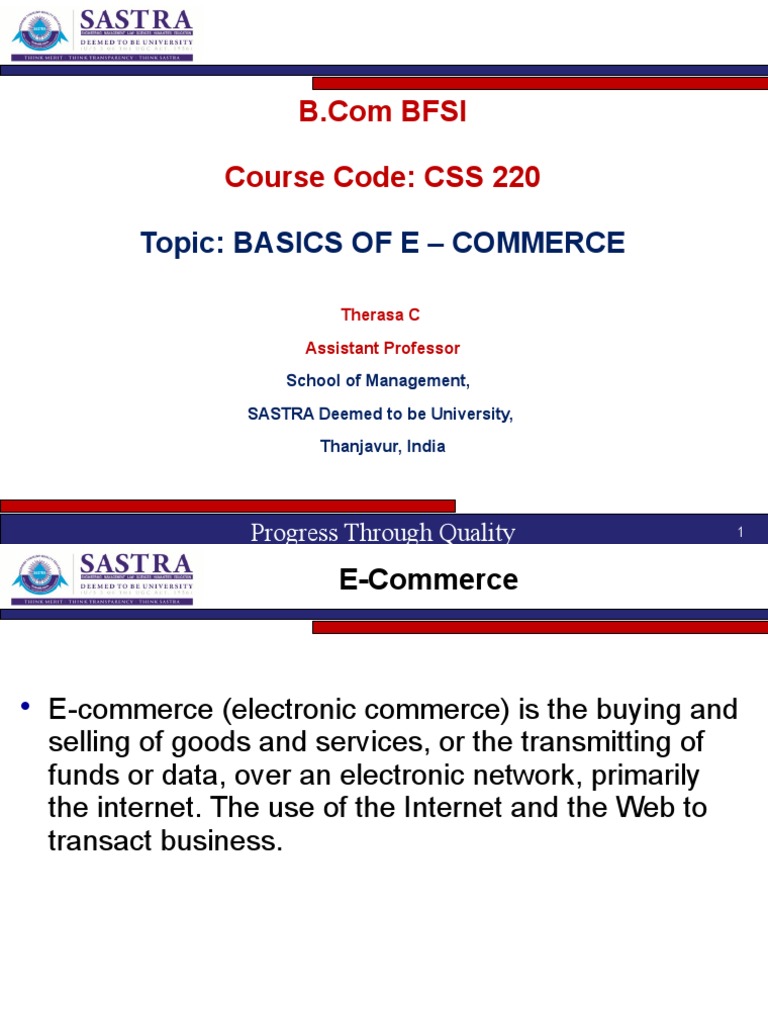 Lecture 1 Evolution of E-Commerce | Download Free PDF | E Commerce | Internet