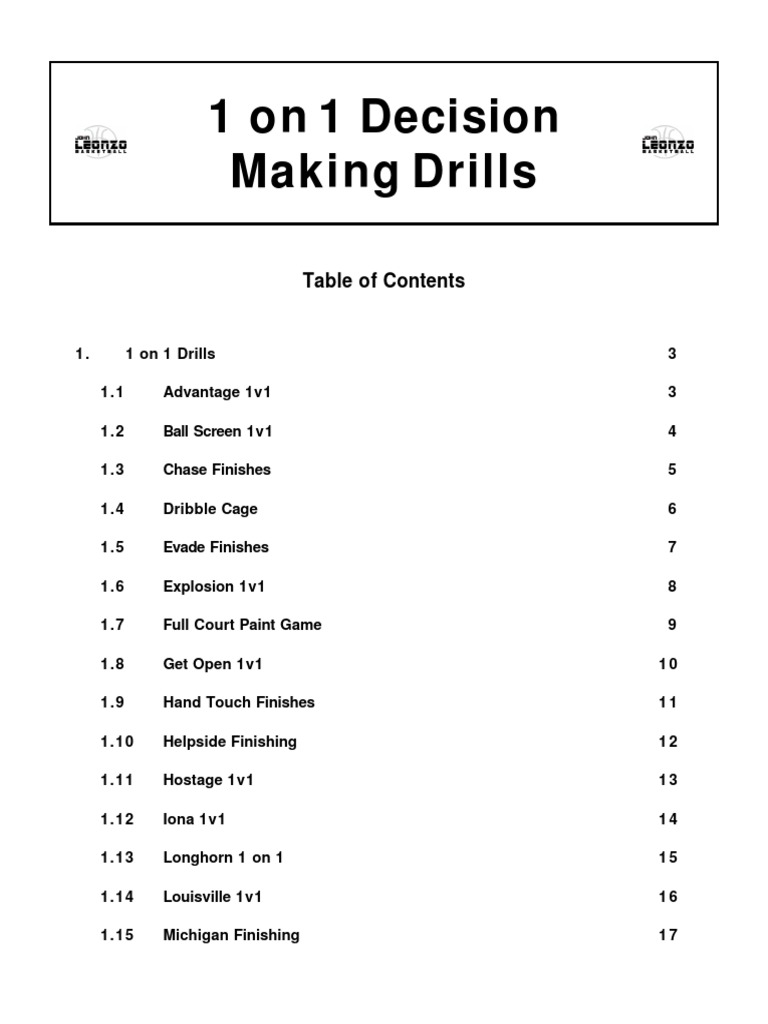 1 On 1 Decision Making Drills | PDF