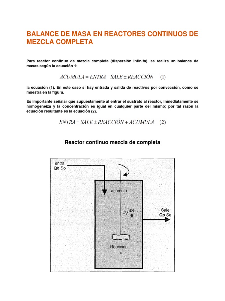 Reactores Continuos | PDF