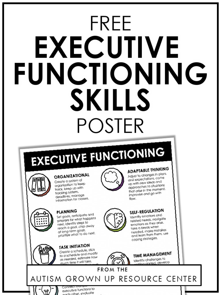 Executive Functioning Skills Classroom Poster | PDF | Career & Growth