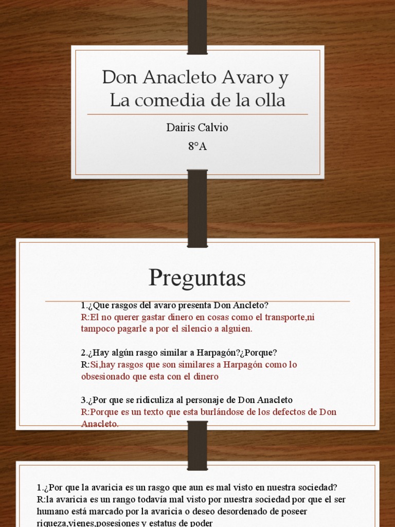 Don Anacleto Avaro y La Comedia de La Olla | PDF