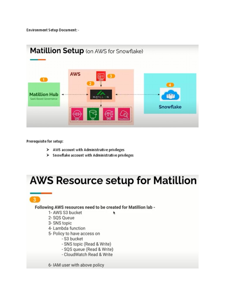 Matillion ETL Environment Setup | PDF