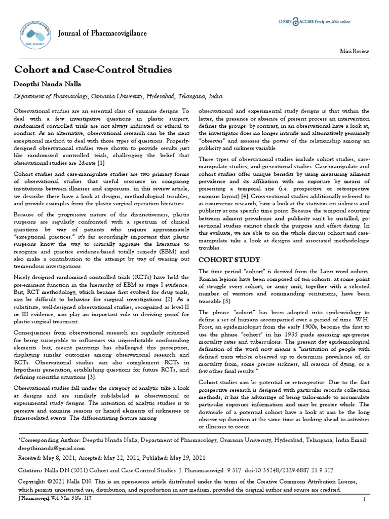 Cohort and Casecontrol Studies | PDF | Cohort Study | Randomized ...