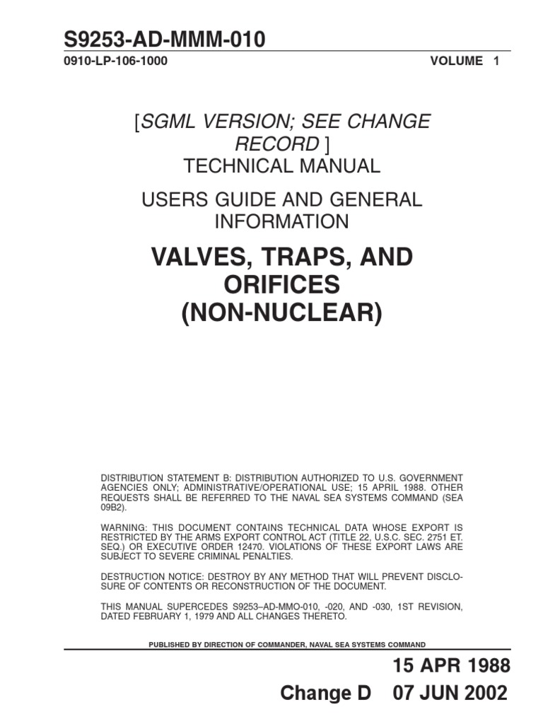 Naval Sea Systems Command Valve Manuals Pdf