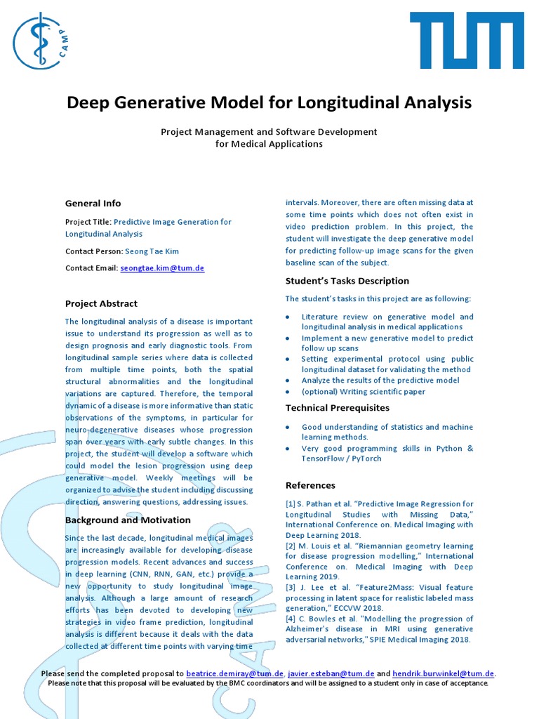 PMSD - SeongTae - Deep Generative Model For Longitudinal Analysis | PDF
