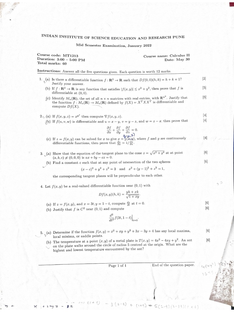 MT1213 Midsem 22 | PDF