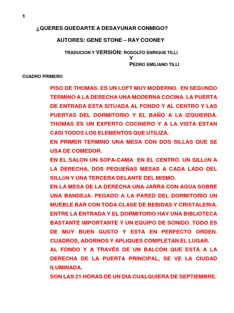 Quieres Quedarte A Desayunar Con Migo - PDF Versión 1 | PDF | Clásicos