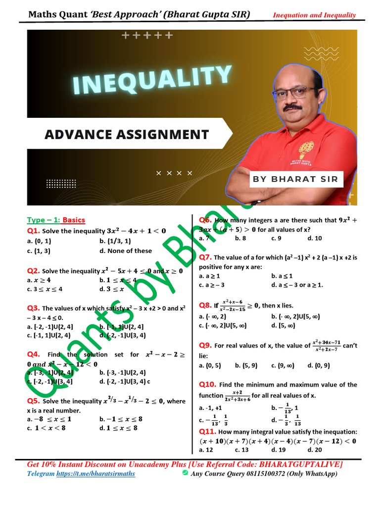 Inequation and Inequality Assignment 1686897227317 | PDF | Inequality ... Inequation and Inequality Assignment 1686897227317 | PDF | Inequality ...