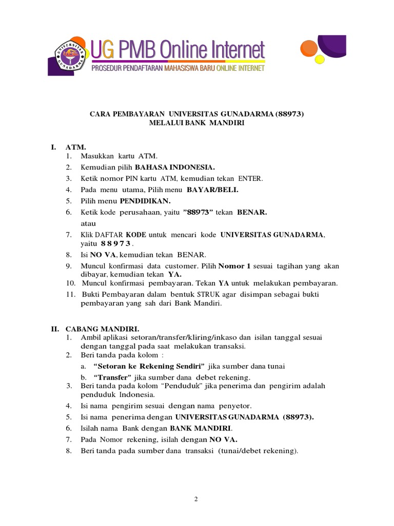 Cara Pembayaran Ukt Universitas Gunadarma | PDF | Karier & Perkembangan