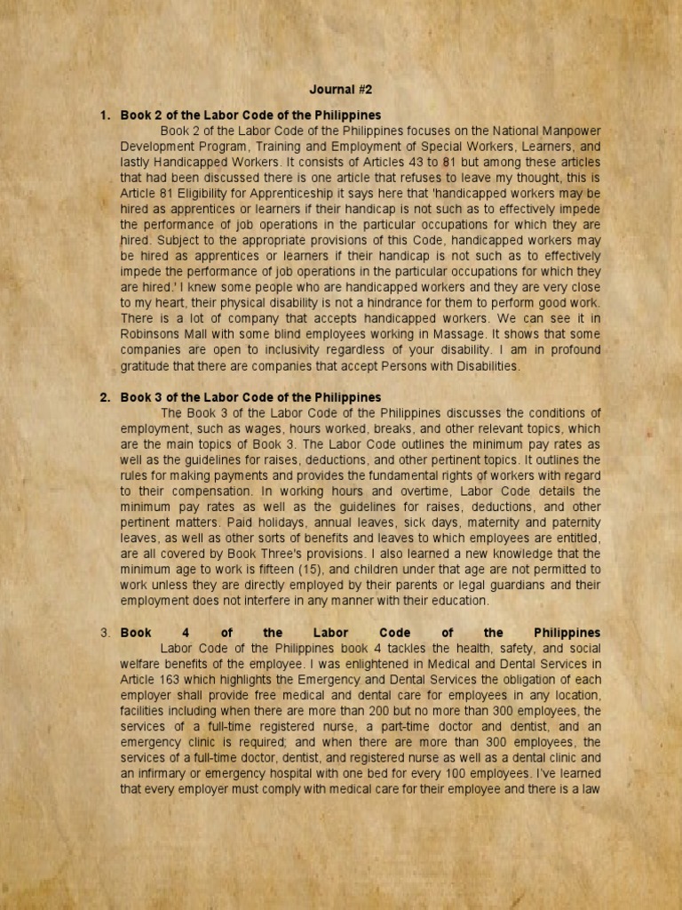 Overview of Labor Code Books 2-4 | PDF | Employment | Labour Law