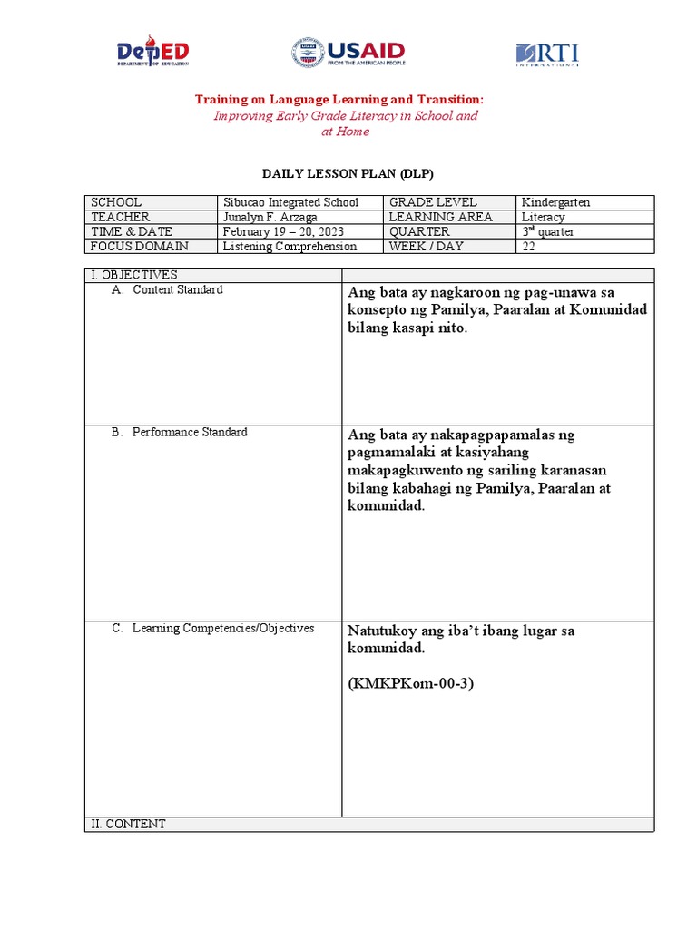 Arzaga - Junalyn - Sibucao Integrated School - DLP2 | PDF