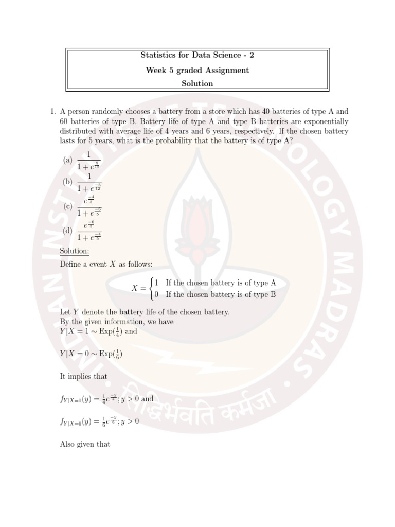 Week 5 Solution | PDF | Statistical Models | Probability And Statistics