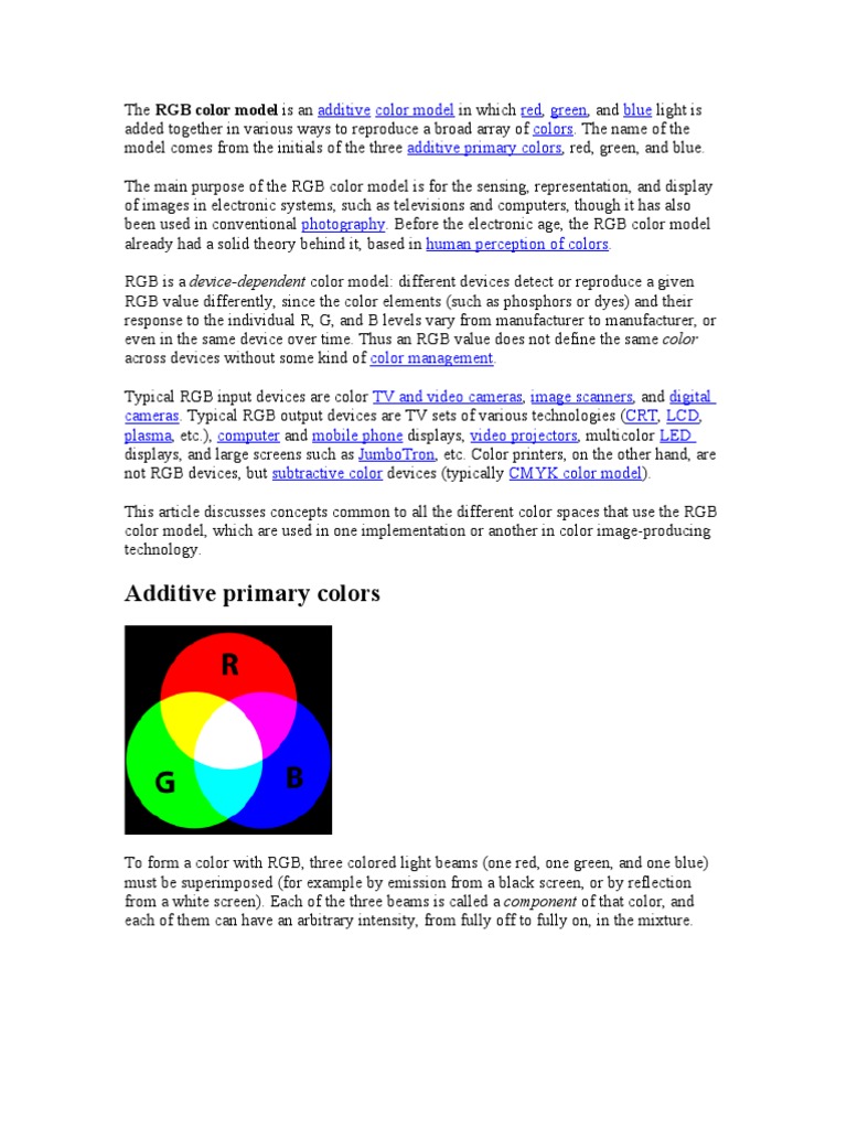 RGB Color Model Explained | PDF | Rgb Color Model | Color