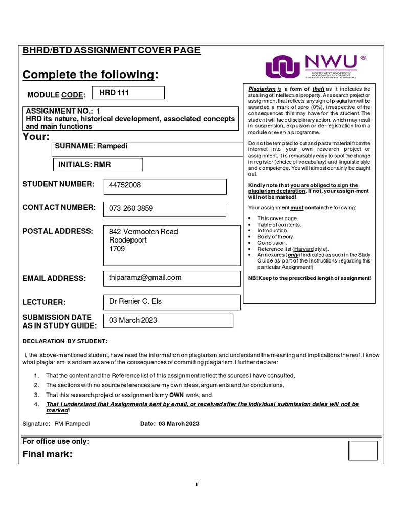 Assignment 1 HRD | PDF | Human Resource Management | Learning