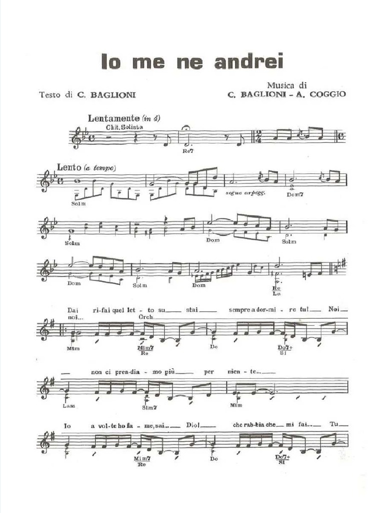 Claudio Baglioni Io Me Ne Andrei | PDF