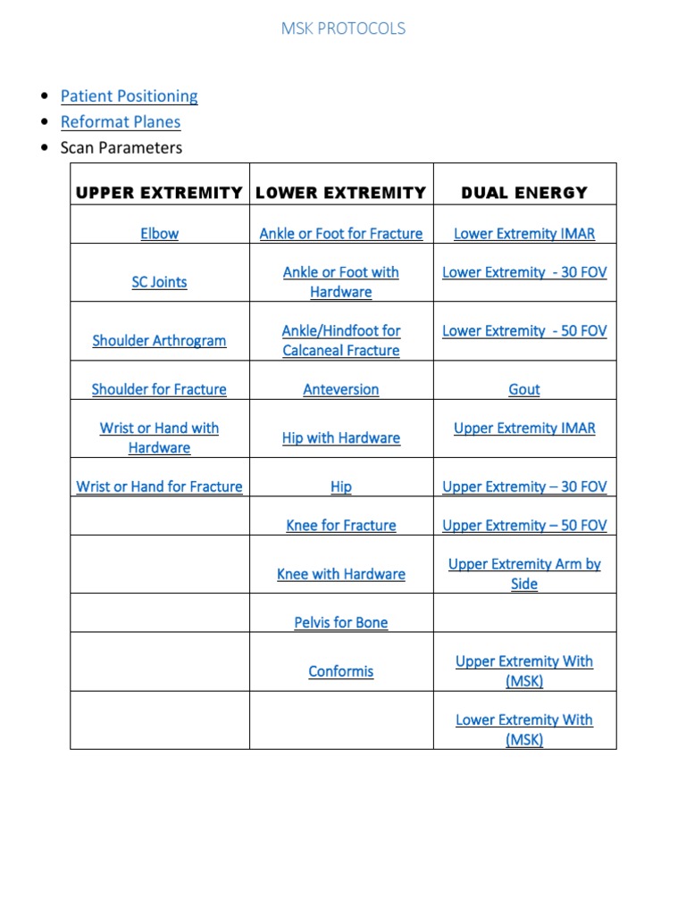 MSK Protocols 082020 | PDF | Anatomical Terms Of Motion | Elbow
