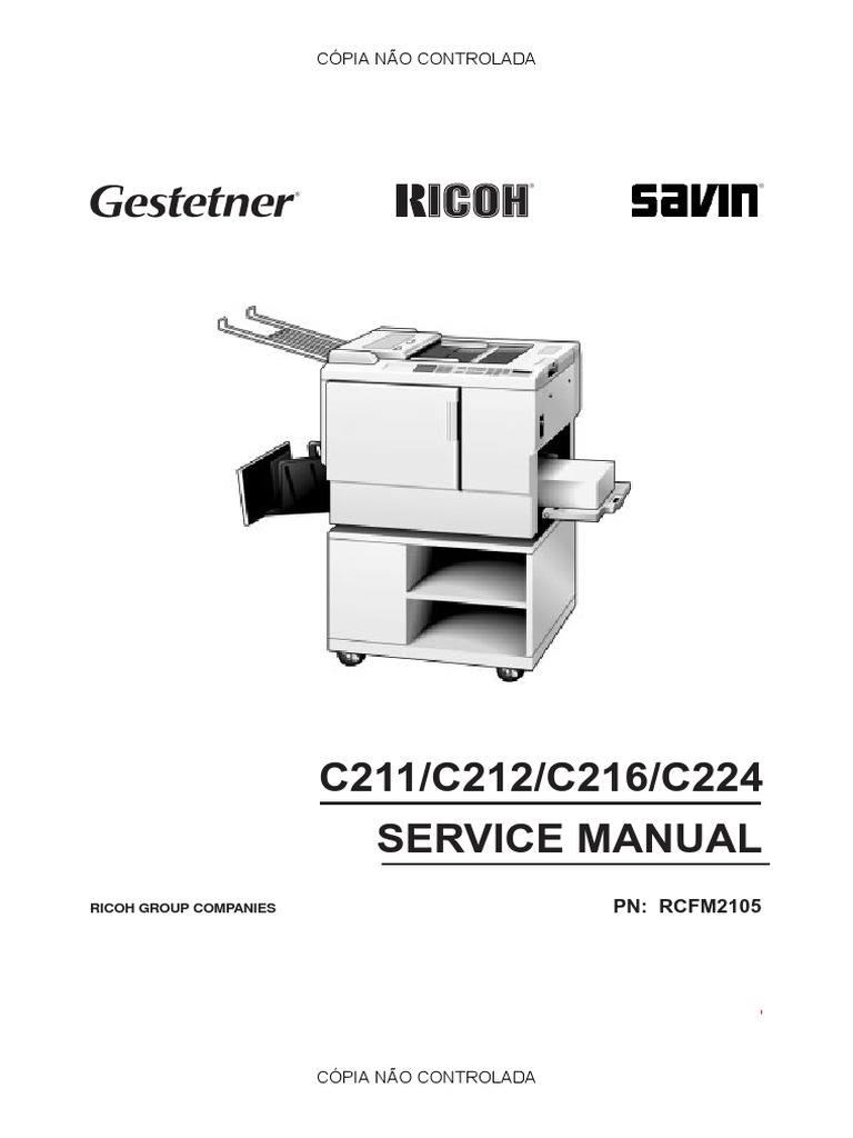 Service Manual C211/C212/C216/C224: Cópia Não Controlada | PDF