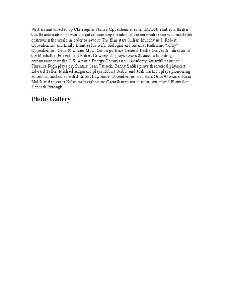 Written and Directed by Christopher Nolan | PDF