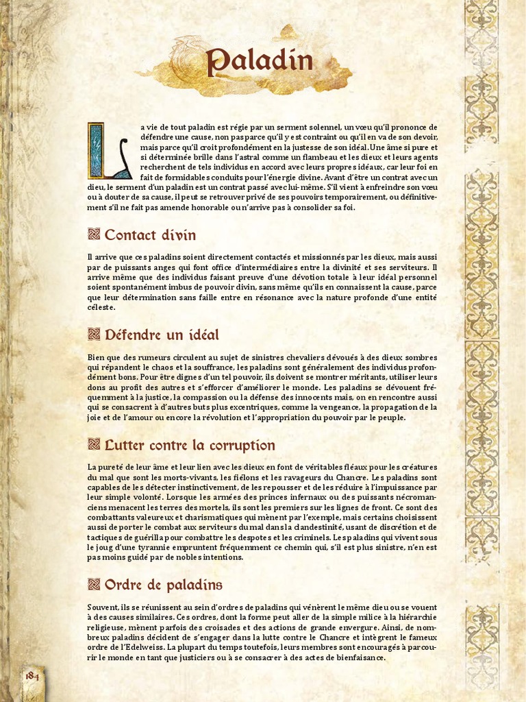 Paladin RAW | PDF