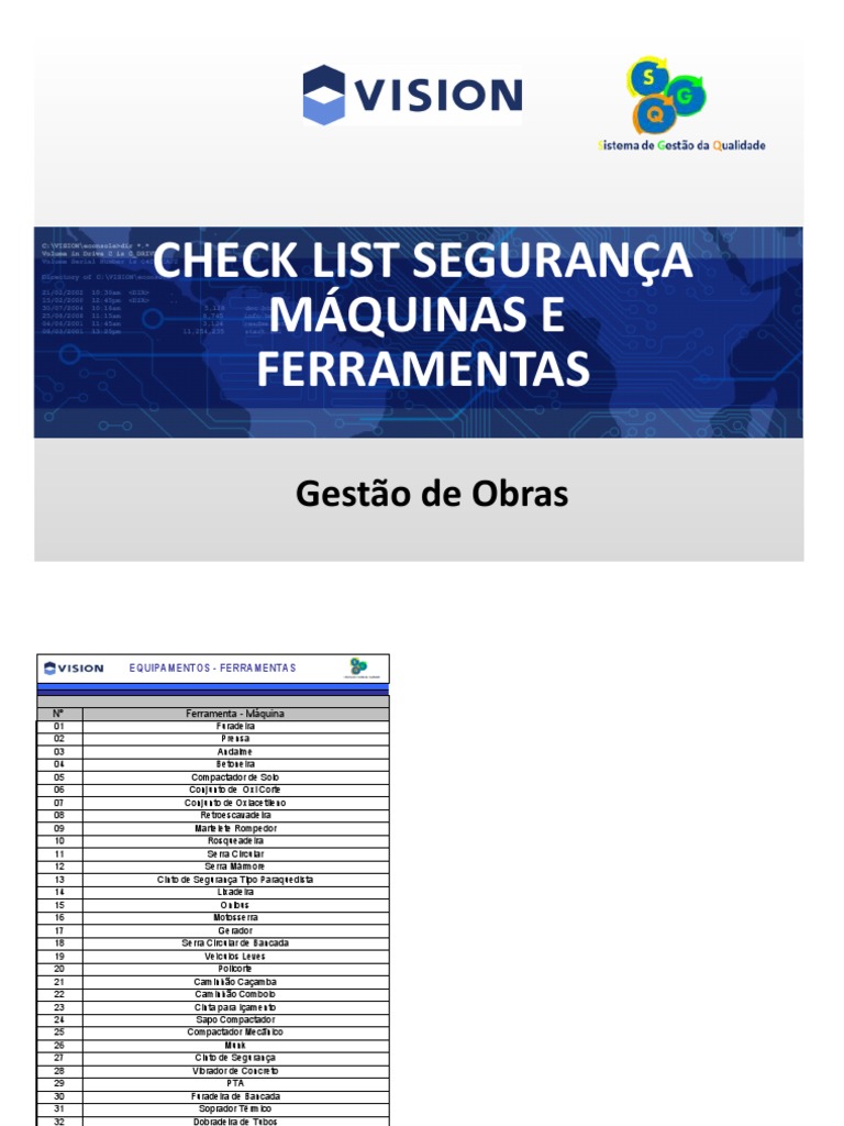 0013-008 Check List Inspeção de Maquinas e Equipamentos | PDF ...
