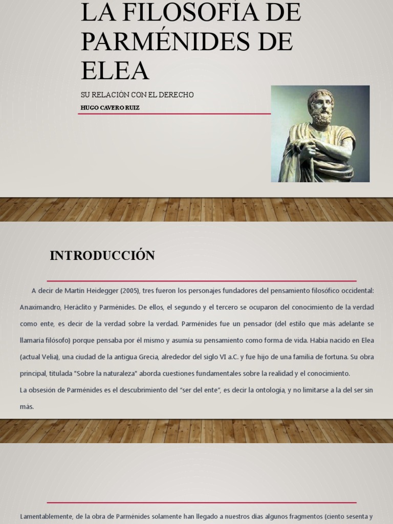 Filosofía de Parménides y Derecho | PDF