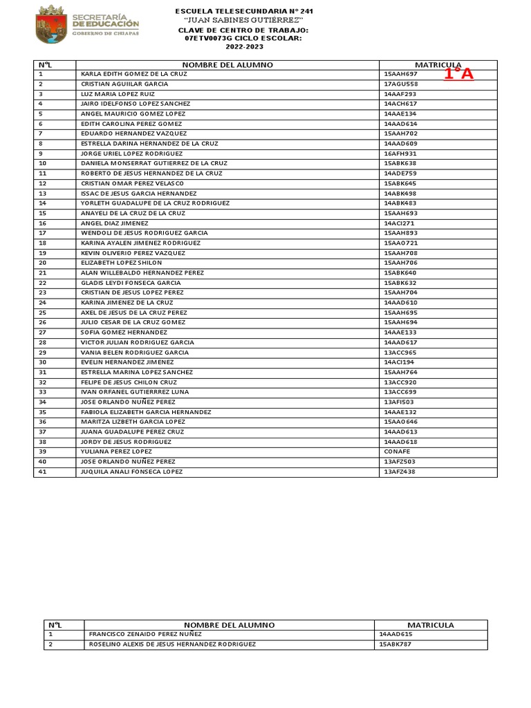 Listas Primero | PDF