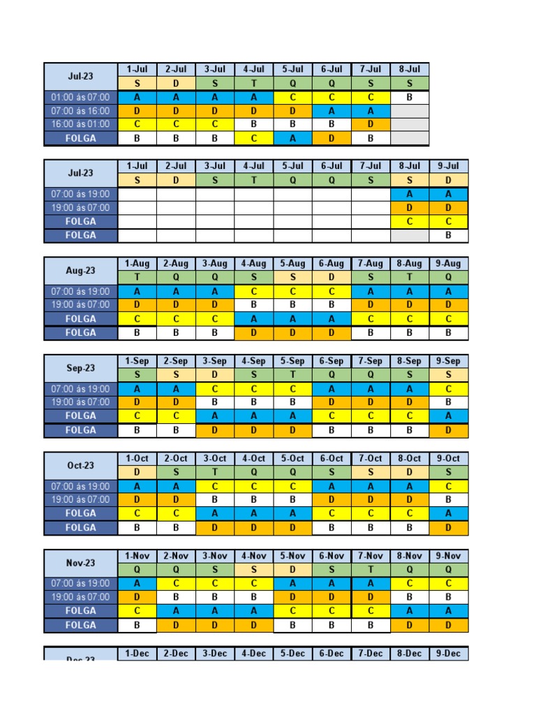 ESCALA TURNO 3x3 - ATUALIZAÇÃO FINAL | PDF