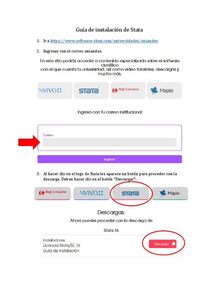 Guía para descargar e instalar Stata | PDF