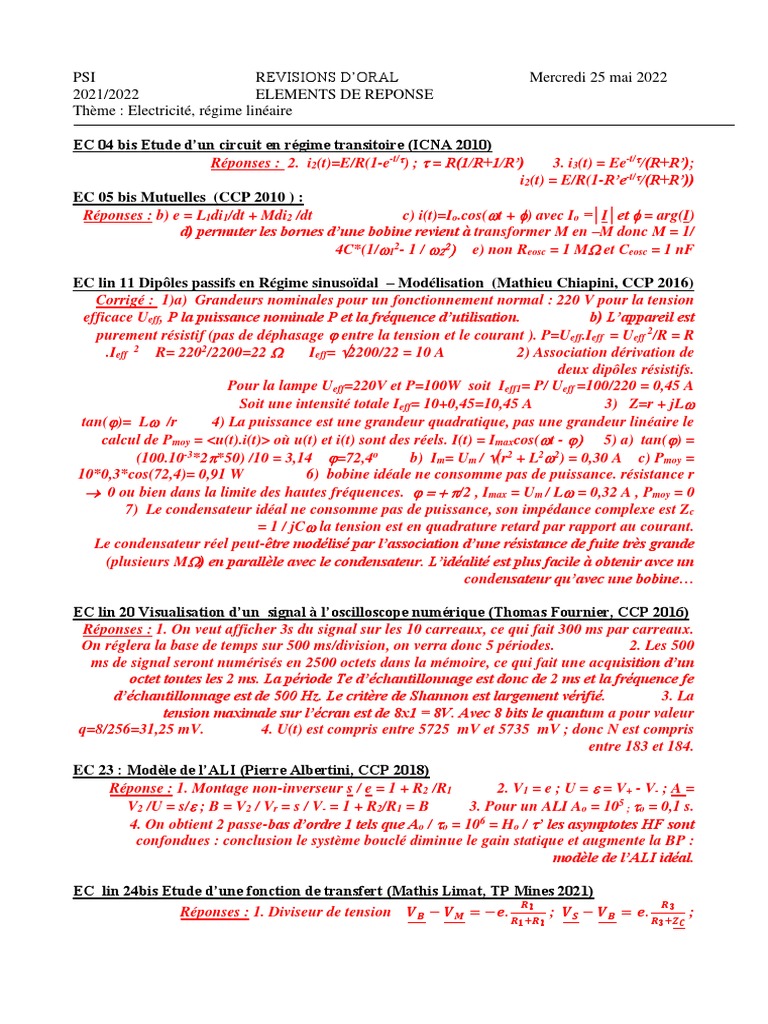 21 PSIEClinrep | Download Free PDF | Filtre (électronique) | Fréquence