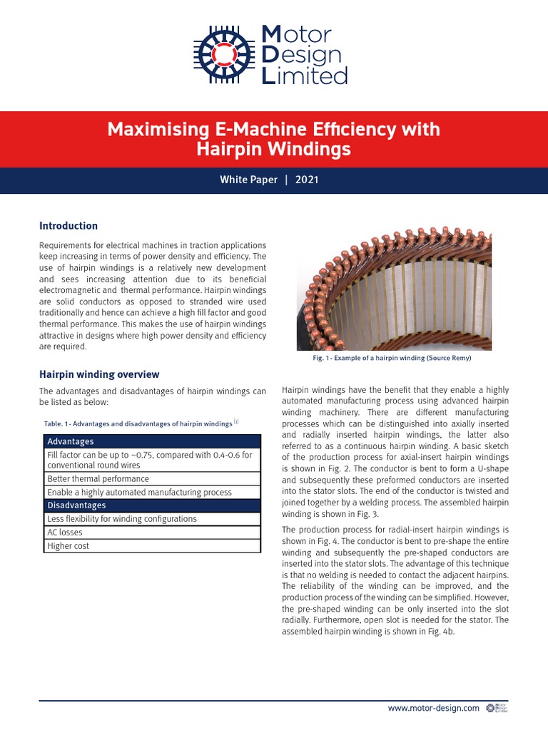 Maximising E Machine Efficiency With Hairpin Windings White Paper | PDF ...