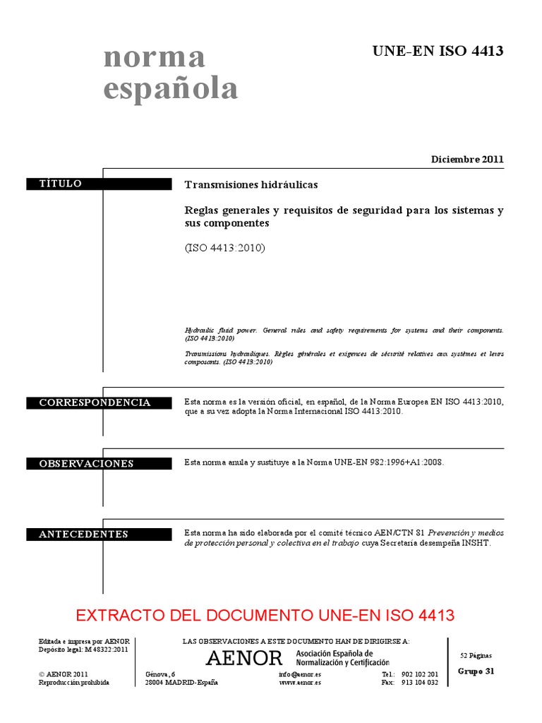 (Ex) Une-En Iso 4413 2011 | PDF