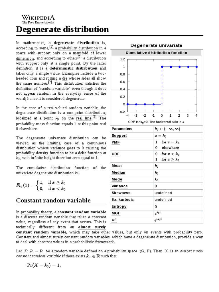 Degenerate Distribution | PDF