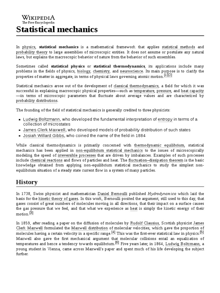 Statistical Mechanics | PDF | Finance & Money Management | Science ...
