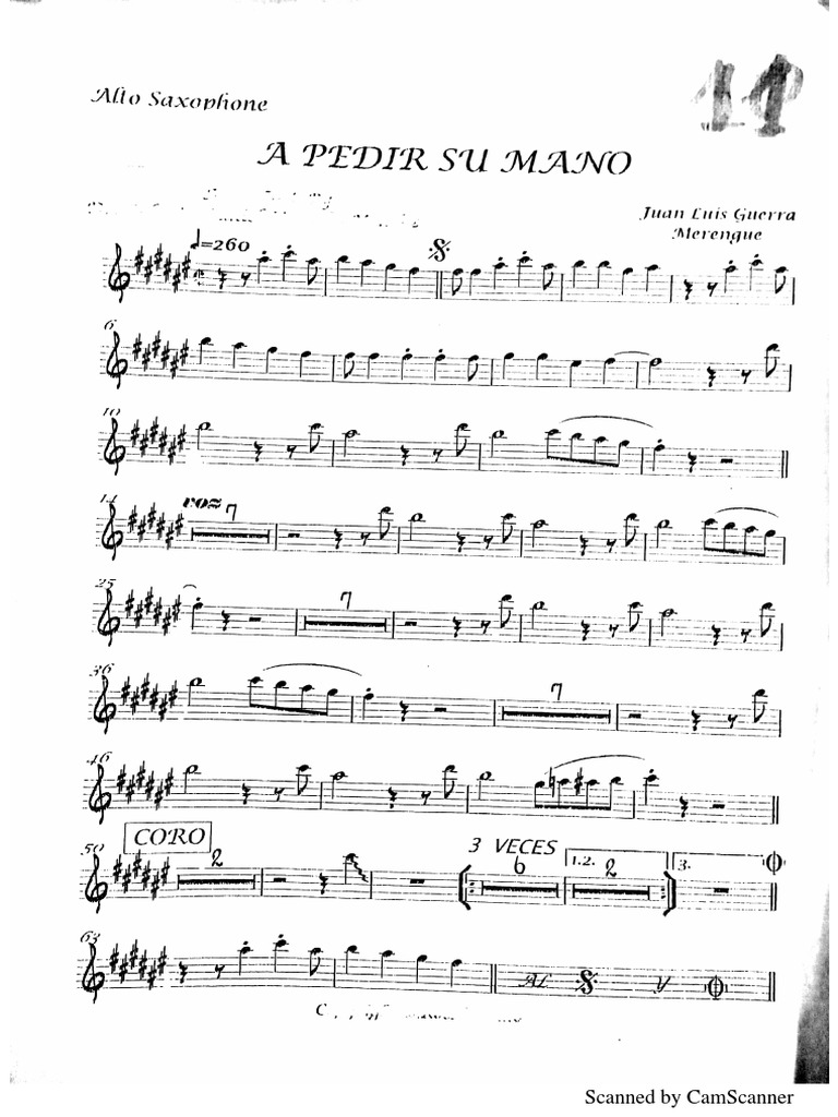 A PEDIR SU MANO-Saxo Alto | PDF