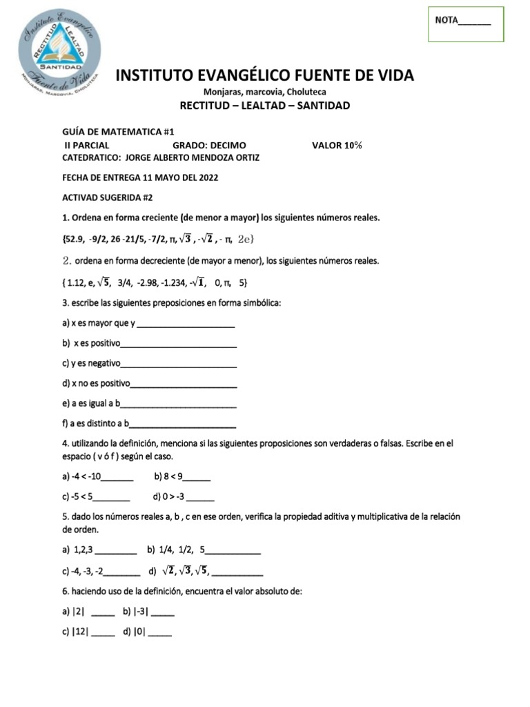 Guia De Matematica Decimo Pdf