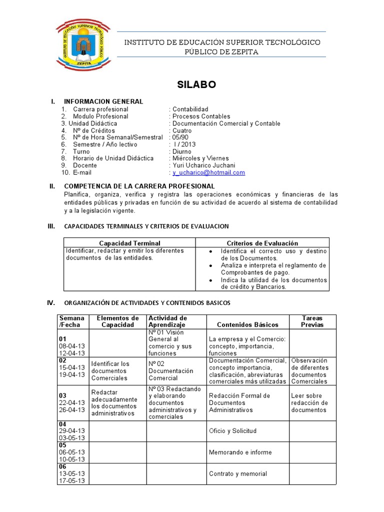 SILABO | PDF
