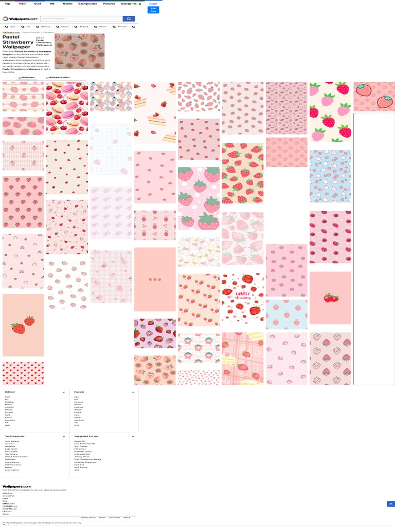 Pastel Strawberry Wallpaper Collection | PDF | Android (Operating ...