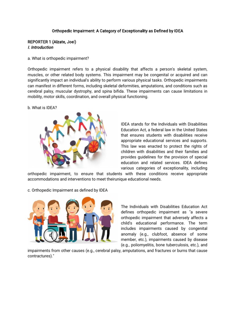 Orthopedic Impairment EDUC121 | PDF
