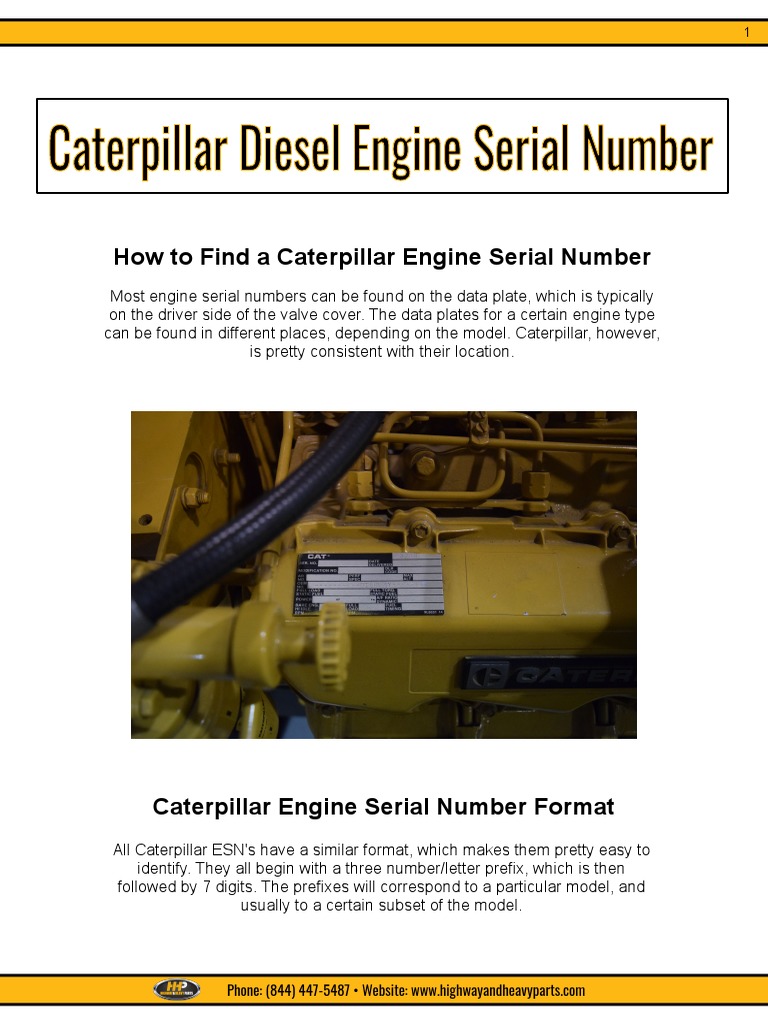 Caterpillar Engine Serial Number PDF Highway Heavy Parts | PDF