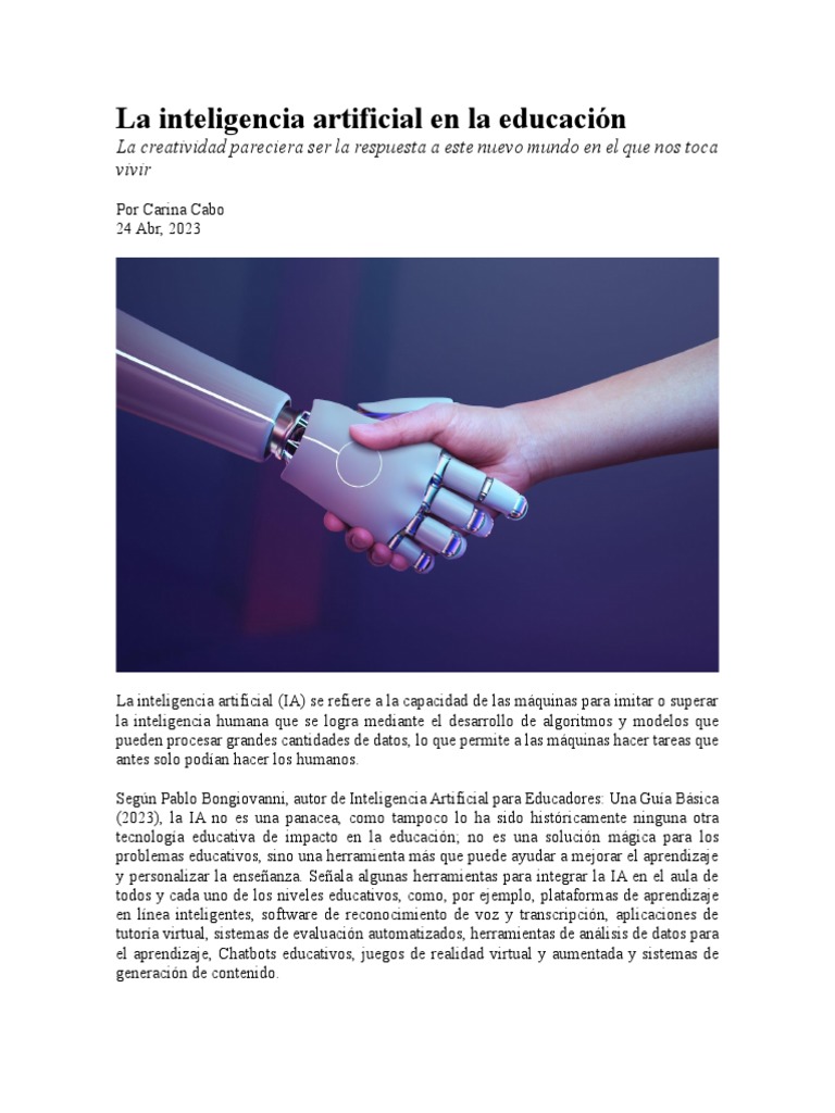 La Inteligencia Artificial en La Educación | PDF | Inteligencia ...