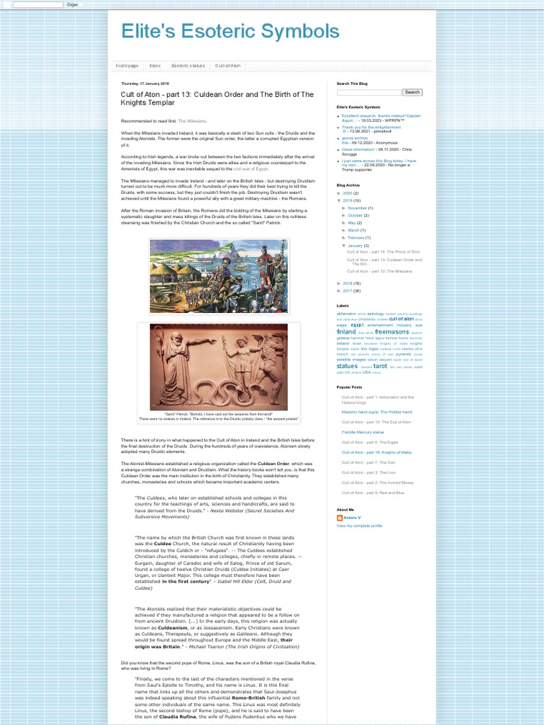 Elite's Esoteric Symbols - Cult of Aton - Part 13 - Culdean Order and ...