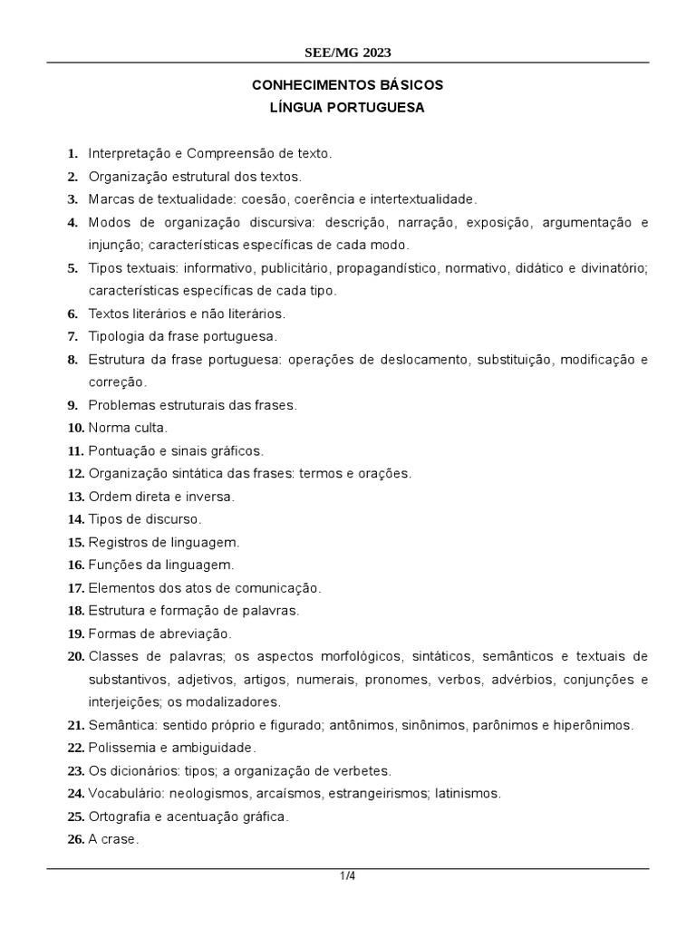 Edital Esquematizado - SEE-MG - 2023 | PDF | Pedagogia | Inclusão ...