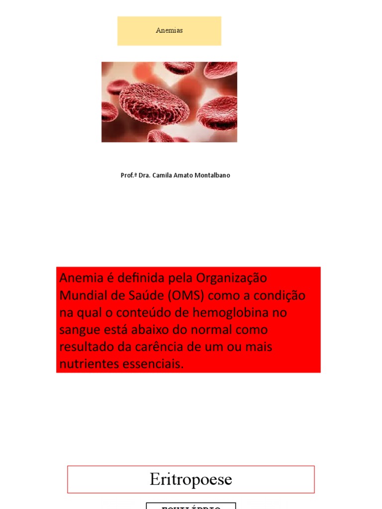 Aula 2 Anemias e Hemoglobinopatias | PDF | Anemia | Ferro