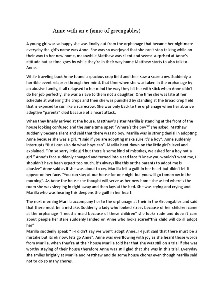 Anne With An e | PDF