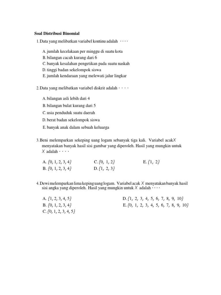 Latihan-soal-Distribusi - Binomial 2 | PDF