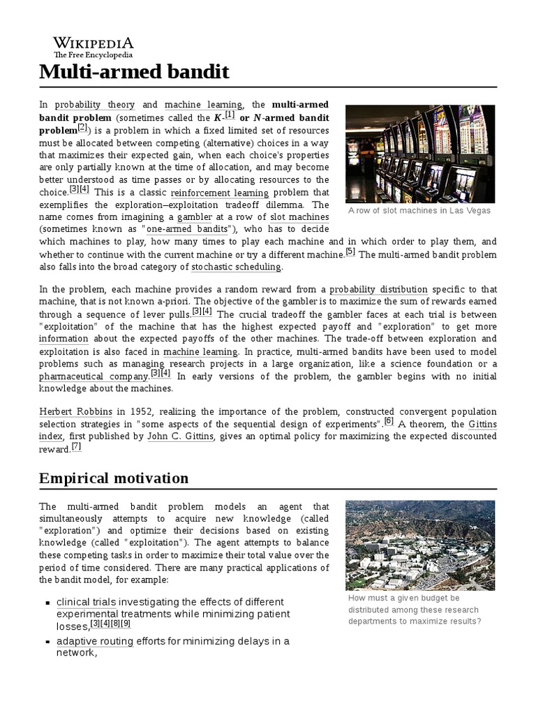Multi-Armed Bandit | Download Free PDF | Applied Mathematics ...
