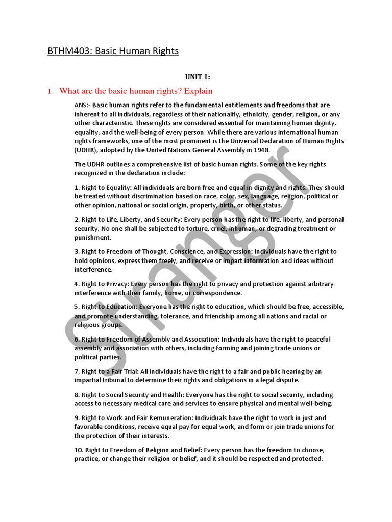 BHR QB SOLVED Unitwise | Download Free PDF | Unemployment | Justice