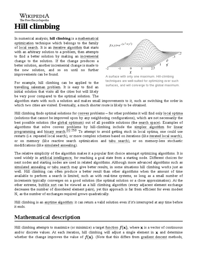 Hill Climbing | Download Free PDF | Mathematical Logic | Systems Theory